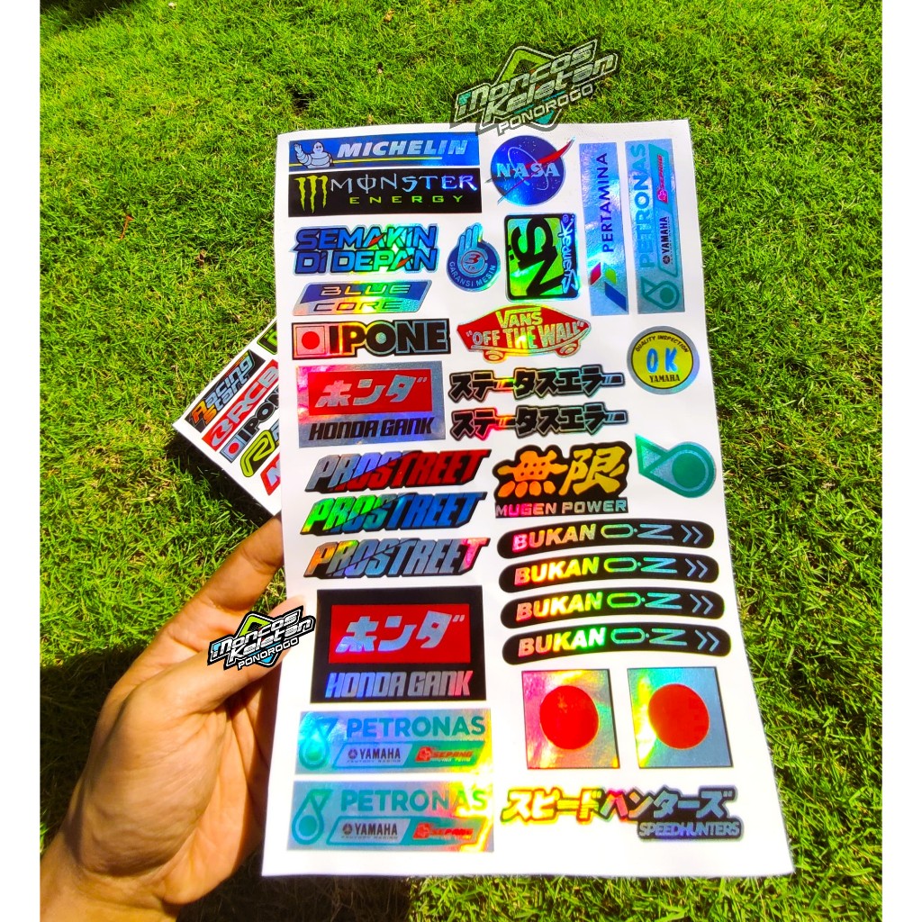 Jual STIKER PACK SPONSOR BRAND RACING HOLOGRAM CUTTING STIKER HELM PACK ...