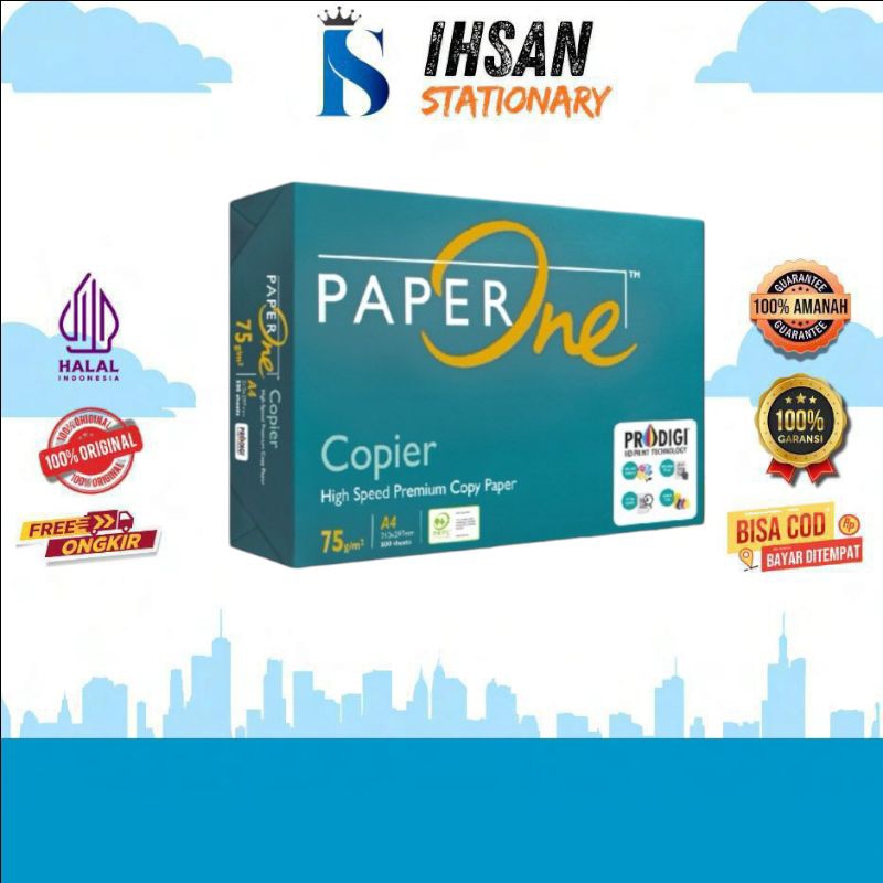 Jual H7Y Kertas HVS A4 75gsm PaperOne Anti Jam (1 Rim) | Shopee Indonesia