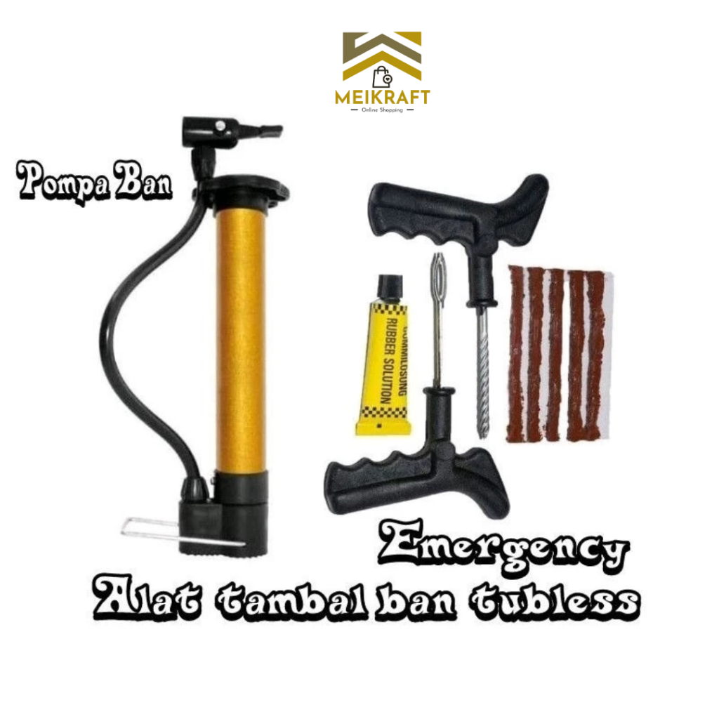 Jual Tambal Ban Tubless + Pompa Emergency / PAKET Alat Tambal Ban ...