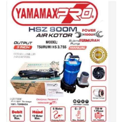 Jual YAMAMAX PRO HSZ 800 M Pompa Celup Air Kotor Keruh Bersih 3 inch ...