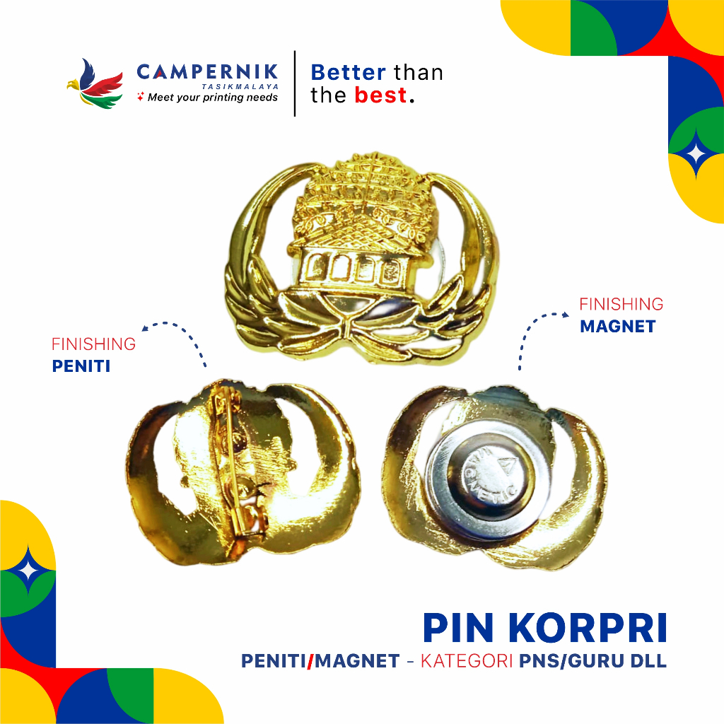 Jual PIN COR KOPRI PENITI & MAGNET/KUNINGAN/PIN PNS/PIN GURU | Shopee ...