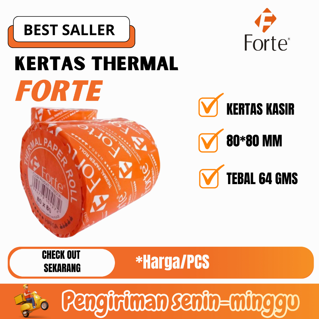 Jual Kertas Thermal Forte / Kertas Kasir 80*80 mm | Shopee Indonesia