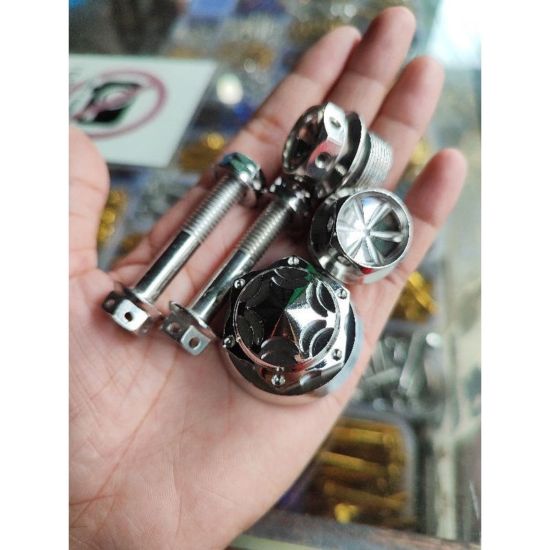 Jual Set Baut Segitiga plus mur Tutup as shock shok dan Mur Comstir ...