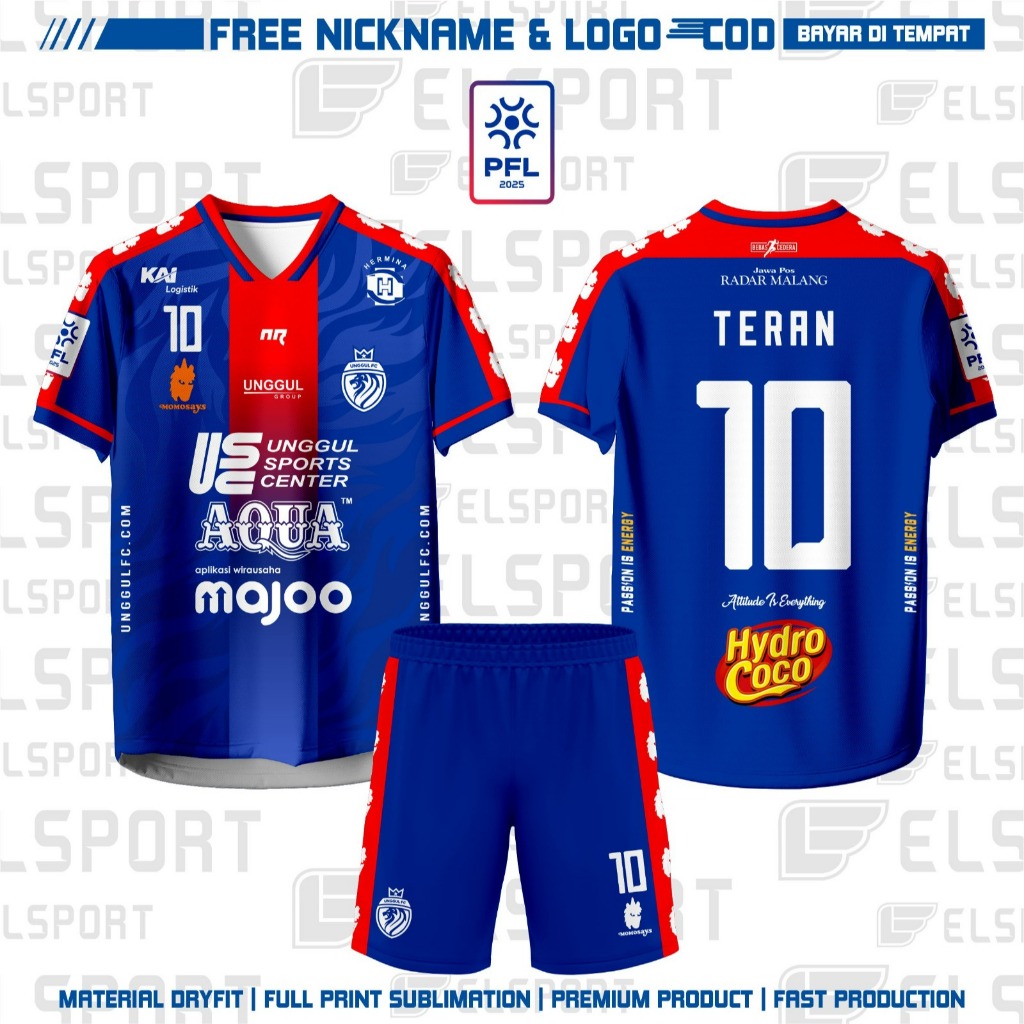 Jual Jersey Futsal Home Unggul Fc Malang New PFL 2025 Custom Nama Dan ...