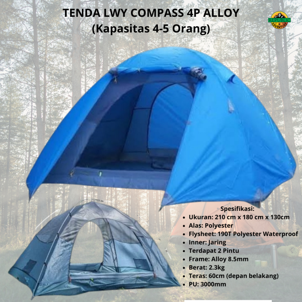 Jual Tenda Tendaki Borneo 4 Tenda Camping Kapasitas 4-5 Orang Tenda ...