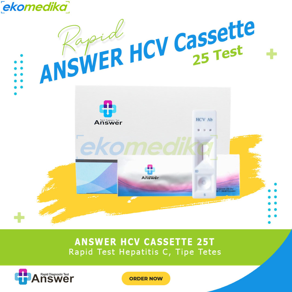 Jual Tes Hepatitis C - Answer HCV Ab Plus Rapid Test Cassete device isi ...