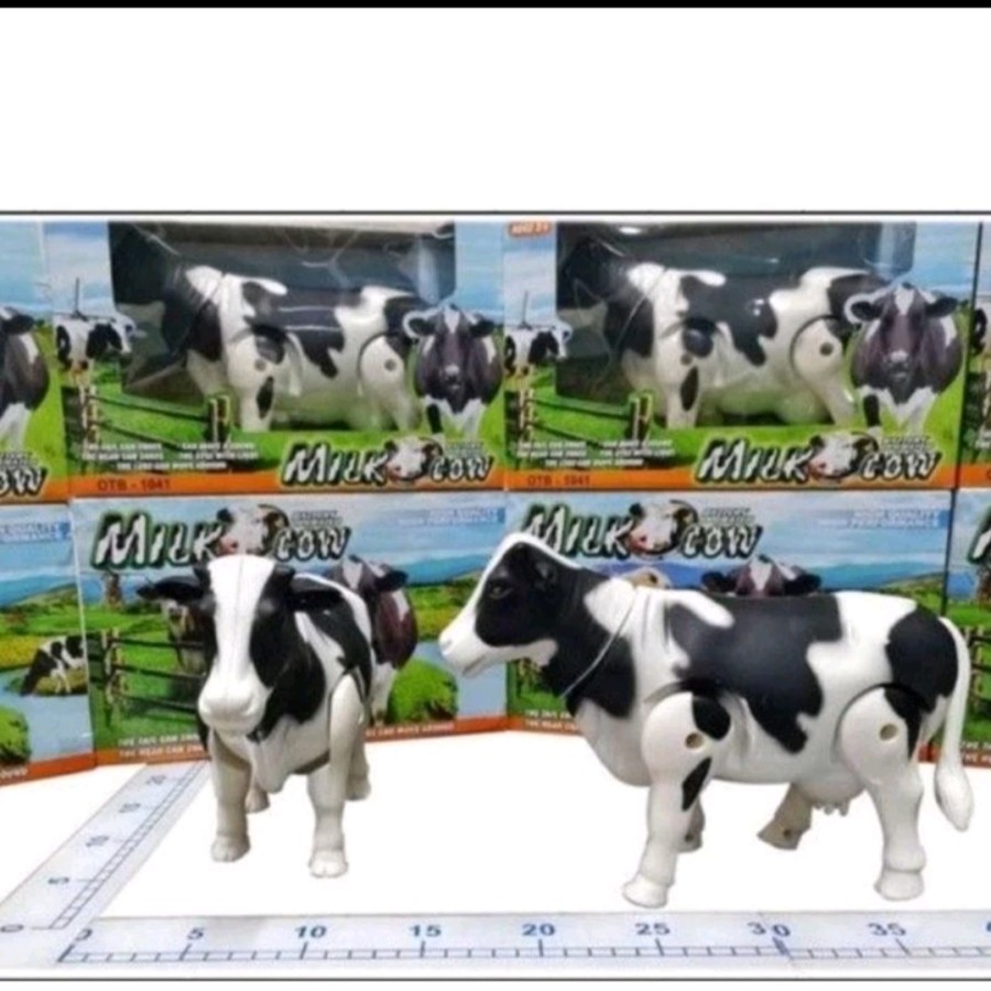 Jual Mainan Robot Happy Cow Sapi Ternak Milk Cow Mata Nyala Lampu dan ...