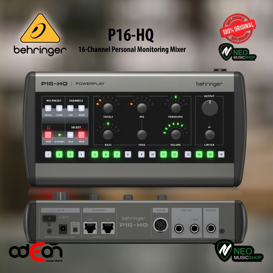 Jual BEHRINGER P16-HQ P16HQ 16-Channel Personal Monitoring Mixer ...