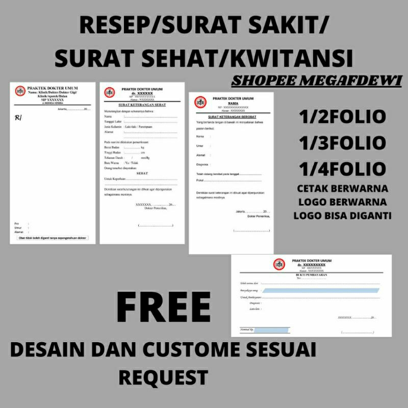 Jual PRINT SRT Satuan / Perlembar bukan RIM / untuk 1 kali pkai/ free ...