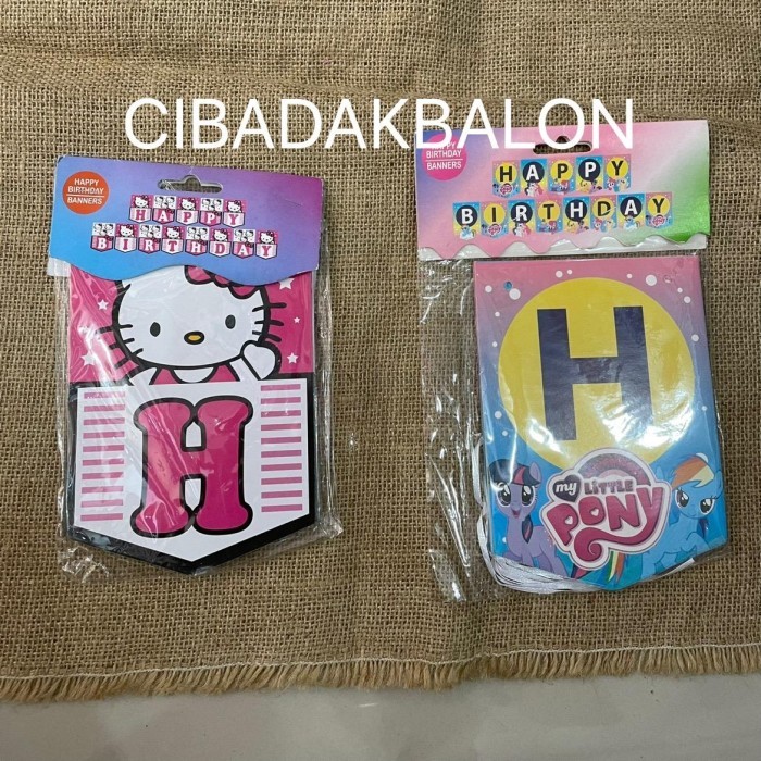 Jual Banner Happy Birthday HBD Karakter / Banner Ulang Tahun Karakter ...