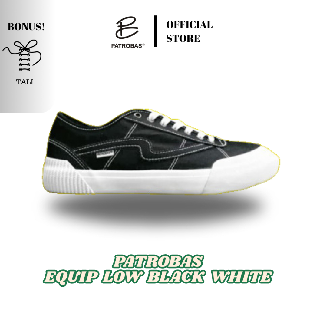 Jual Sepatu Patrobas Equip Low Black White Original Made in Indonesia ...