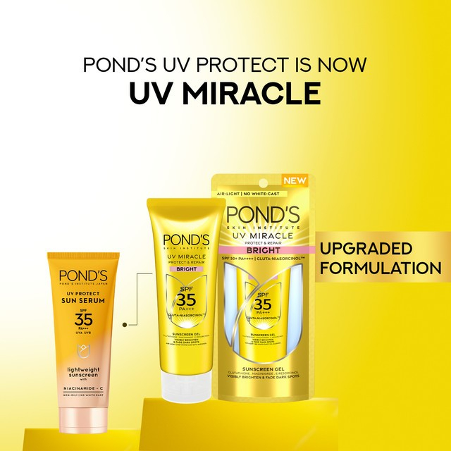 Jual Ponds UV Miracle Bright SPF 50+ PA++++ | SPF 35 PA+++ | Hydrate ...