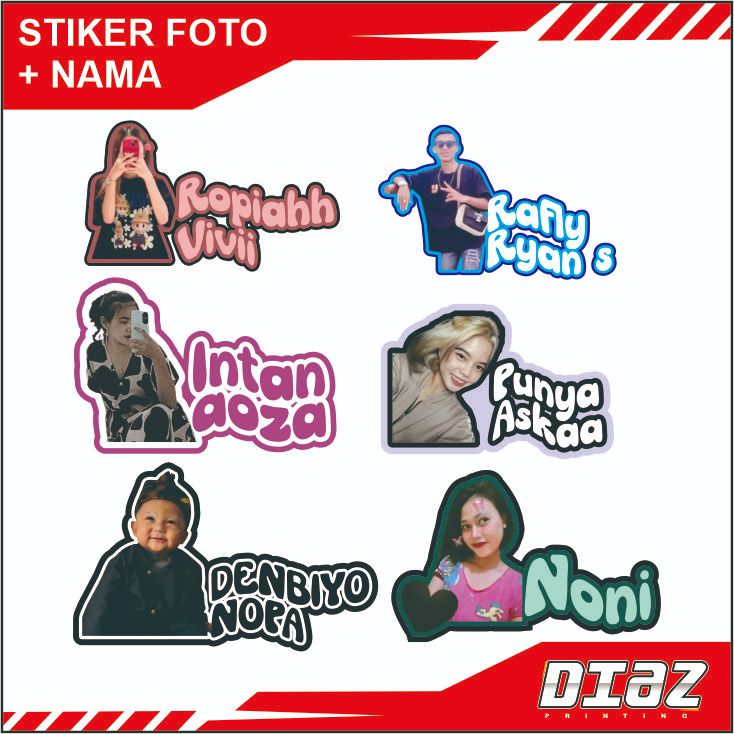 Jual Stiker Foto + Nama Bebas Custom Kece Habiss | Shopee Indonesia