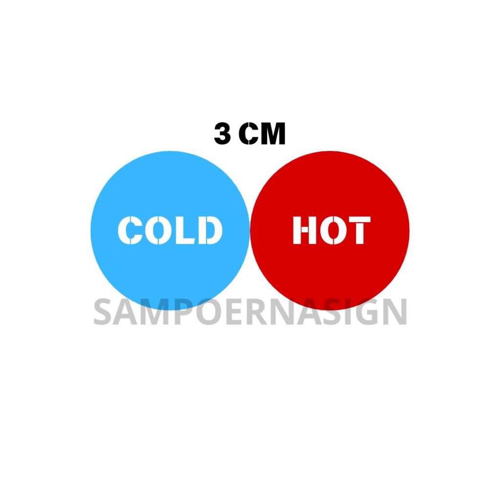 Jual STIKER VINYL HOT & COLD BULAT (DIJUAL SEPASANG) | Shopee Indonesia