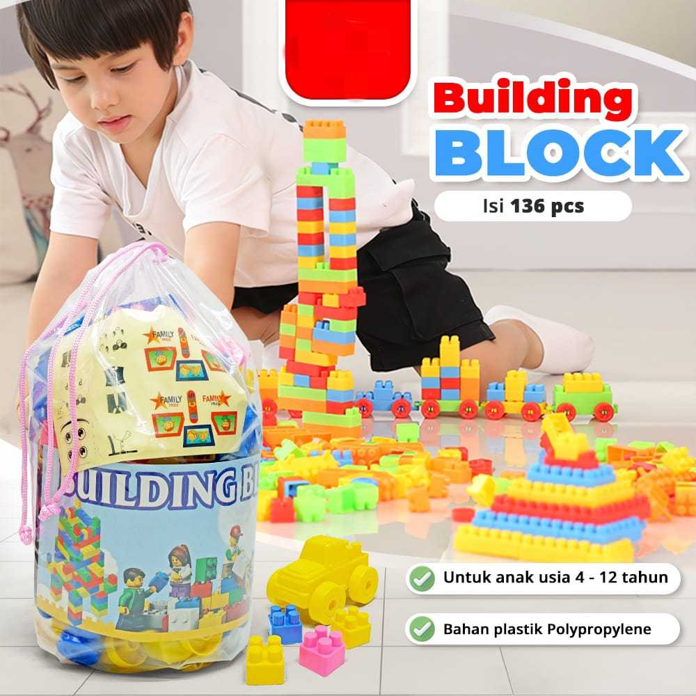 Jual Building Blocks 136pcs Balok Susun Brick DIY Mainan Balok Anak ...