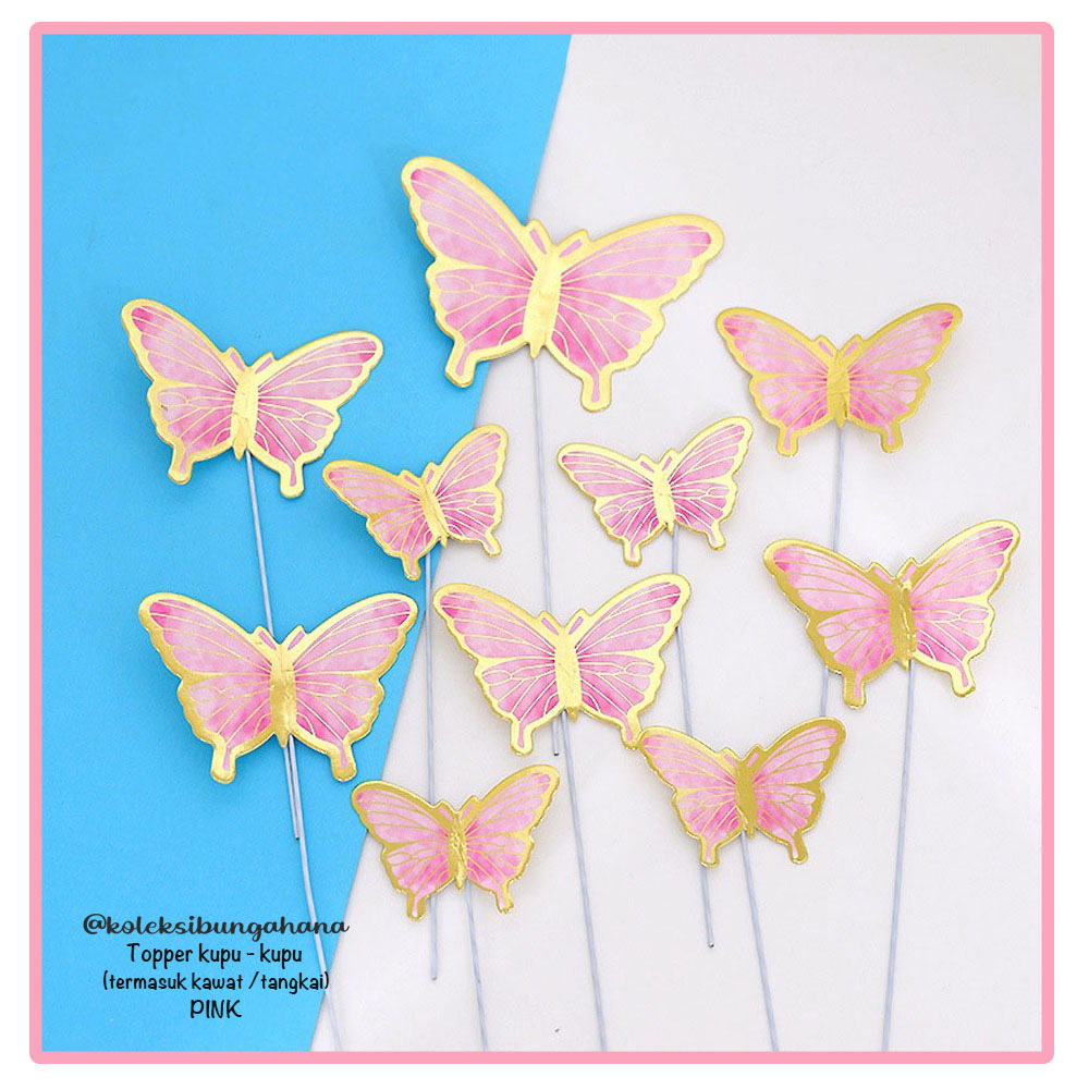 Jual Stiker kupu kupu dekorasi buket cake topper hiasan kue ulang tahun ...