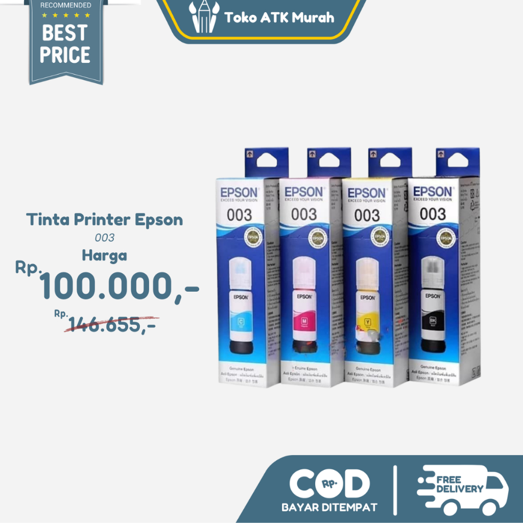 Jual TINTA EPSON 003 (BK.C.Y.M) ORIGINAL | Shopee Indonesia