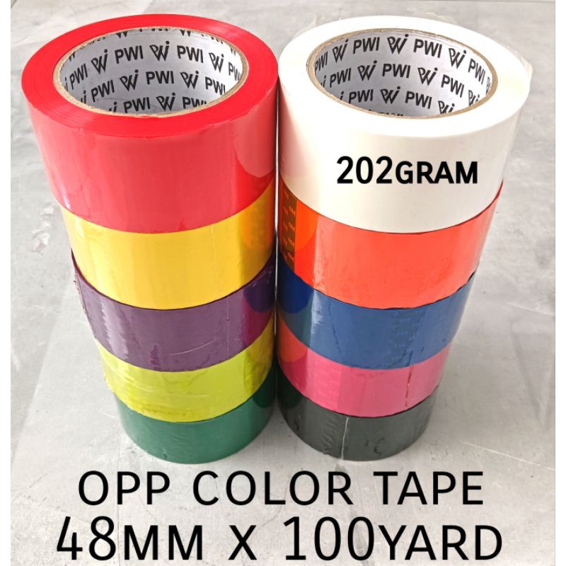 Jual Isolasi Warna 48mm x 100yard PWI / Opp Color Tape | Shopee Indonesia