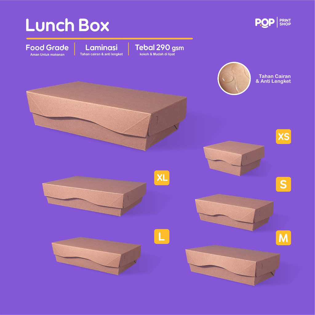 Jual Paper Lunch Box | Tebal 290gsm | Food Grade Laminasi Anti Air ...