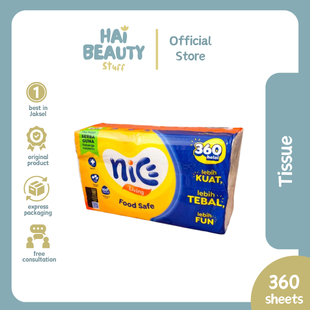 Jual Nice Tissue Living Facial Tissue 360 Helai - Tisu Wajah 2ply Tebal ...