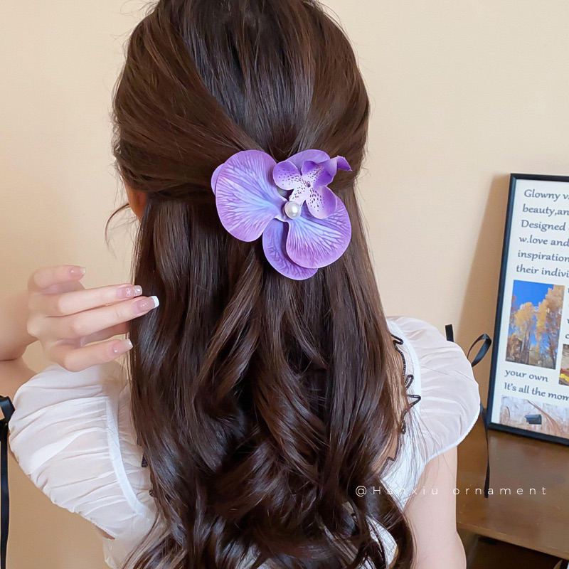 Jual Jepit Bunga Anggrek Hairclip Flower Orchid Korean Style Aksesoris ...