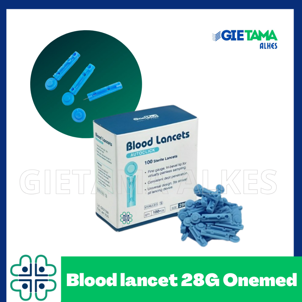 Jual Blood Lancets 28G Onemed / Jarum Lancet Bekam Pengambil Darah isi ...
