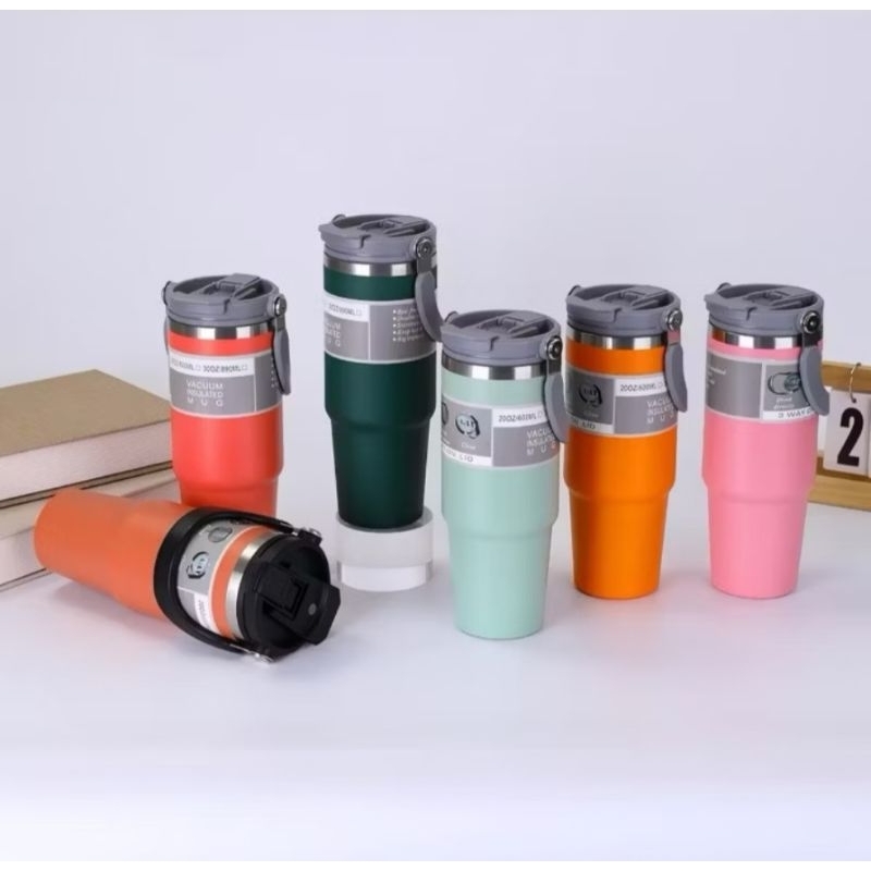 Jual Tumblr termos dengan 2 cara minum stainless steel 304 handle mobil ...