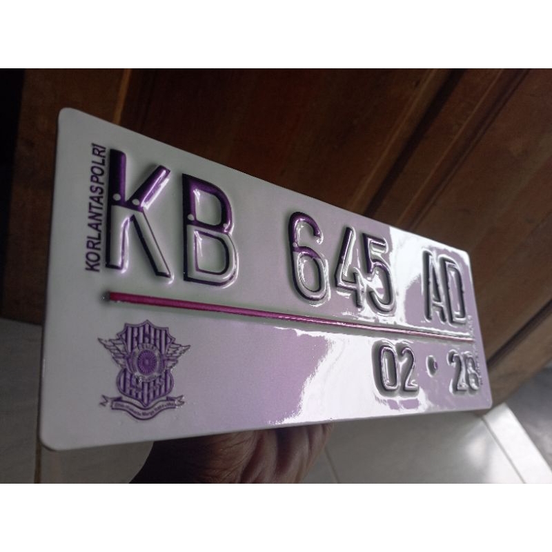 Jual Cetak Plat nomor motor baut tanam efek lembayung garis timbul ...