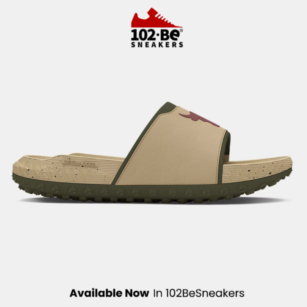 Jual Sandal UA Unisex Project Rock 3 UFC Slides - Desert Sand Original ...