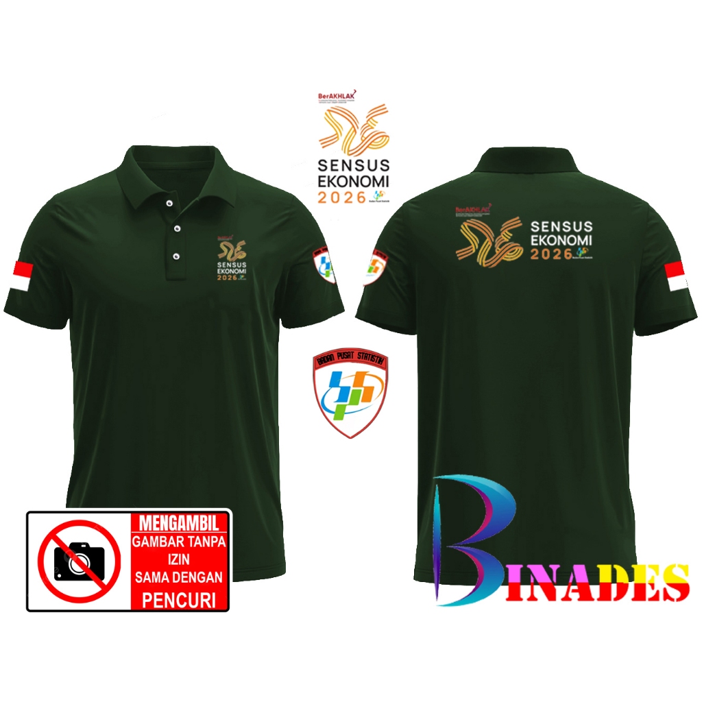Jual Jual Kaos Baju Kerah Model Polo SENSUS EKONOMI 2026 BERakhlak - BADAN PUSAT STATISTIK ...