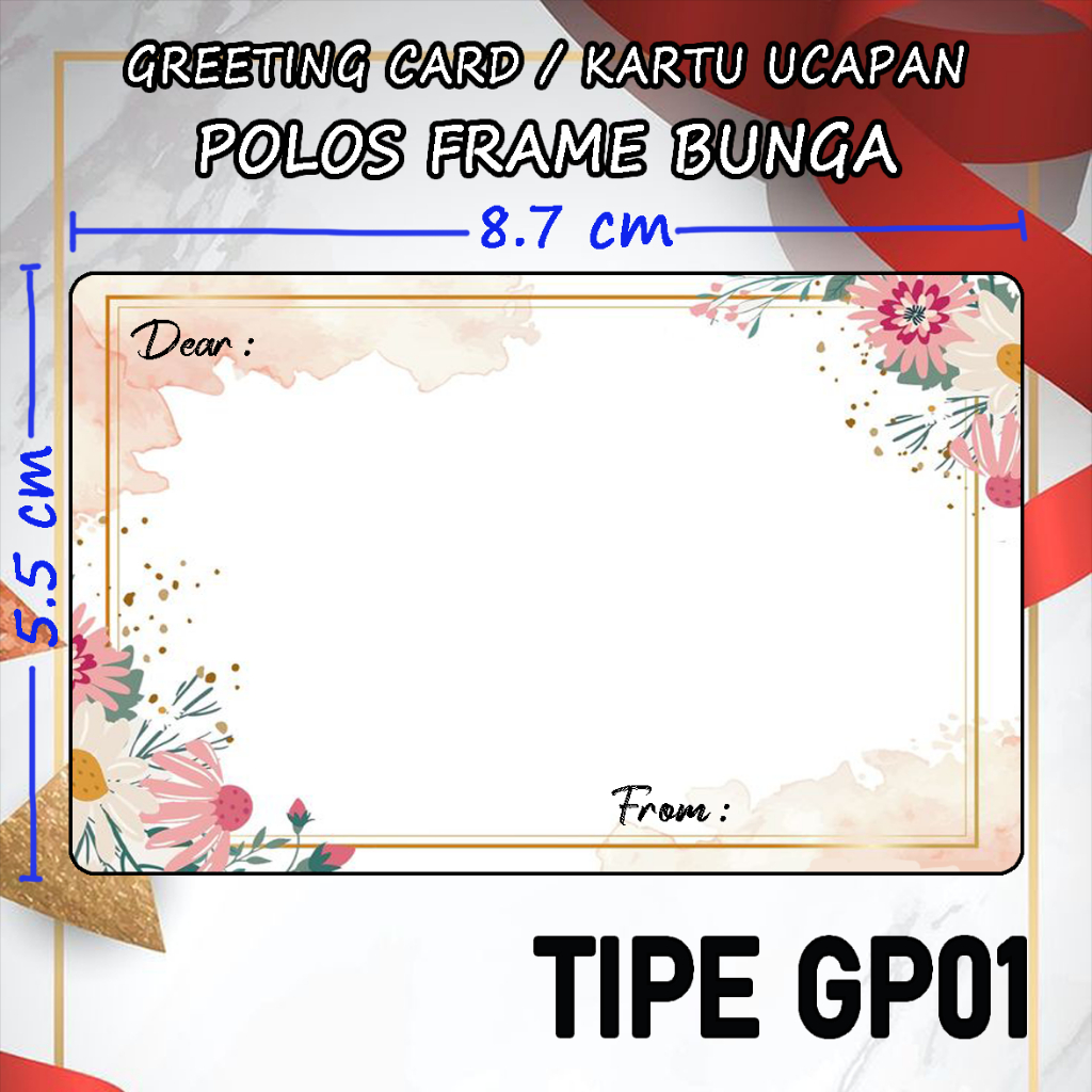Jual Kartu Ucapan / Greeting Card Polos Frame Bunga | Shopee Indonesia