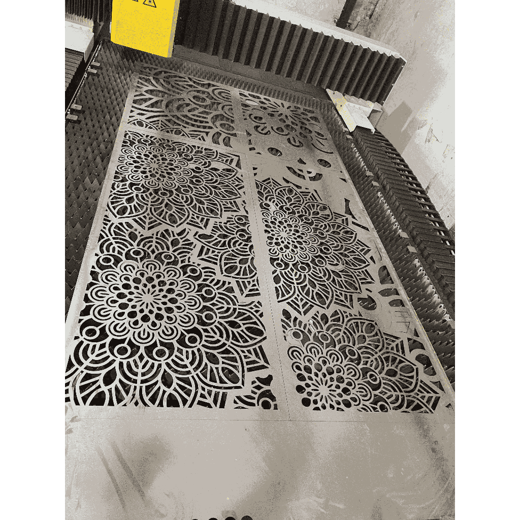 Jual jasa laser cutting besi 2MM 2 MM potong custom kustom motif bulat ...