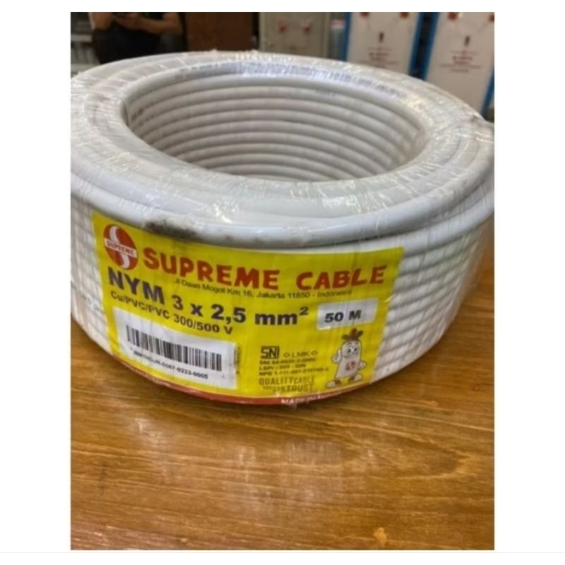 Jual KABEL NYM 3X2,5 SUPREME ROLL 50 METER KAWAT TEMBAGA KHUSUS GRAB/GOJEK/SHOOPE Instan ...