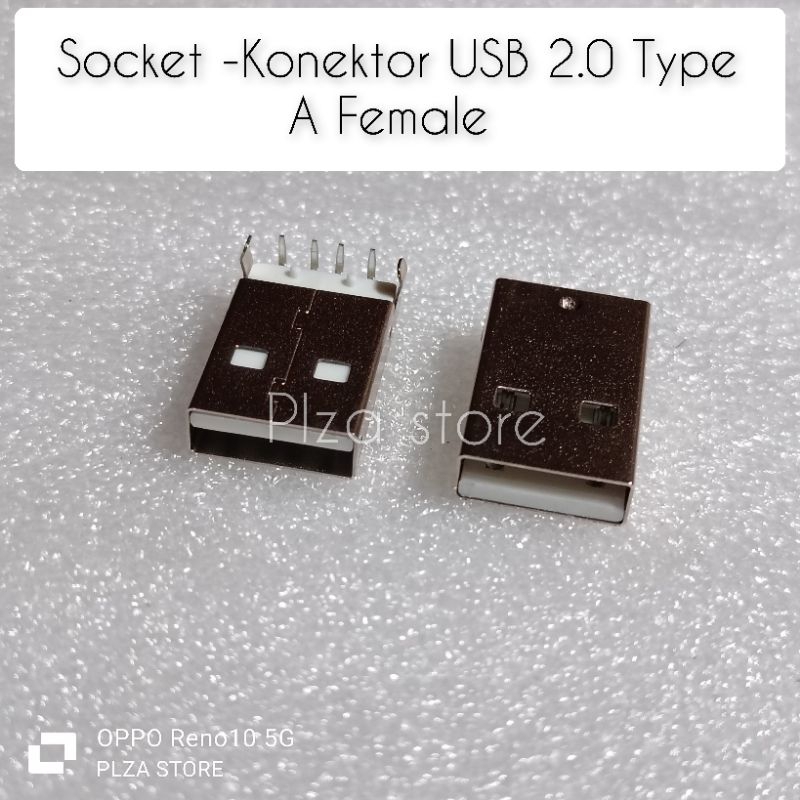Jual Socket Konektor Connector USB 2.0 Type A Female Pcb mounting lurus ...