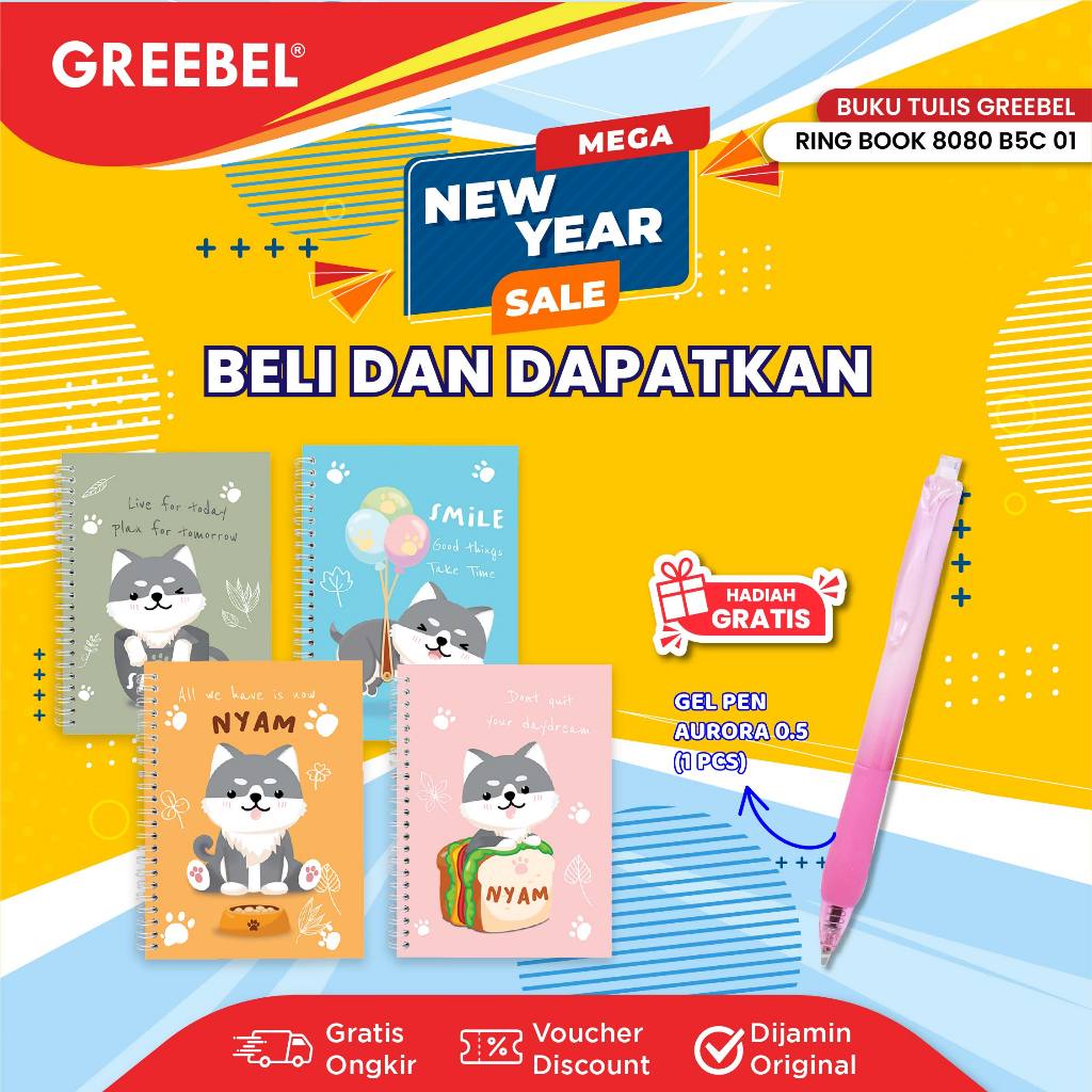 Jual GREEBEL RING BOOK 8080 B5C 01 /Agenda/Planner Lucu unik/Buku ...