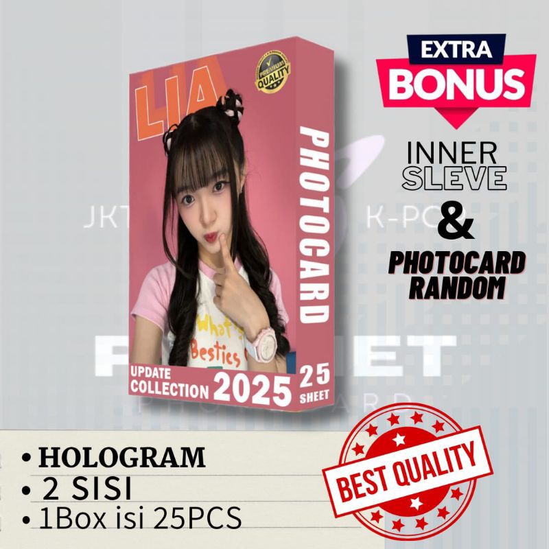 Jual Photocard Jkt48 Lia 2025 Hologram - 2 sisi - 1 Box isi 25Pcs | Shopee Indonesia