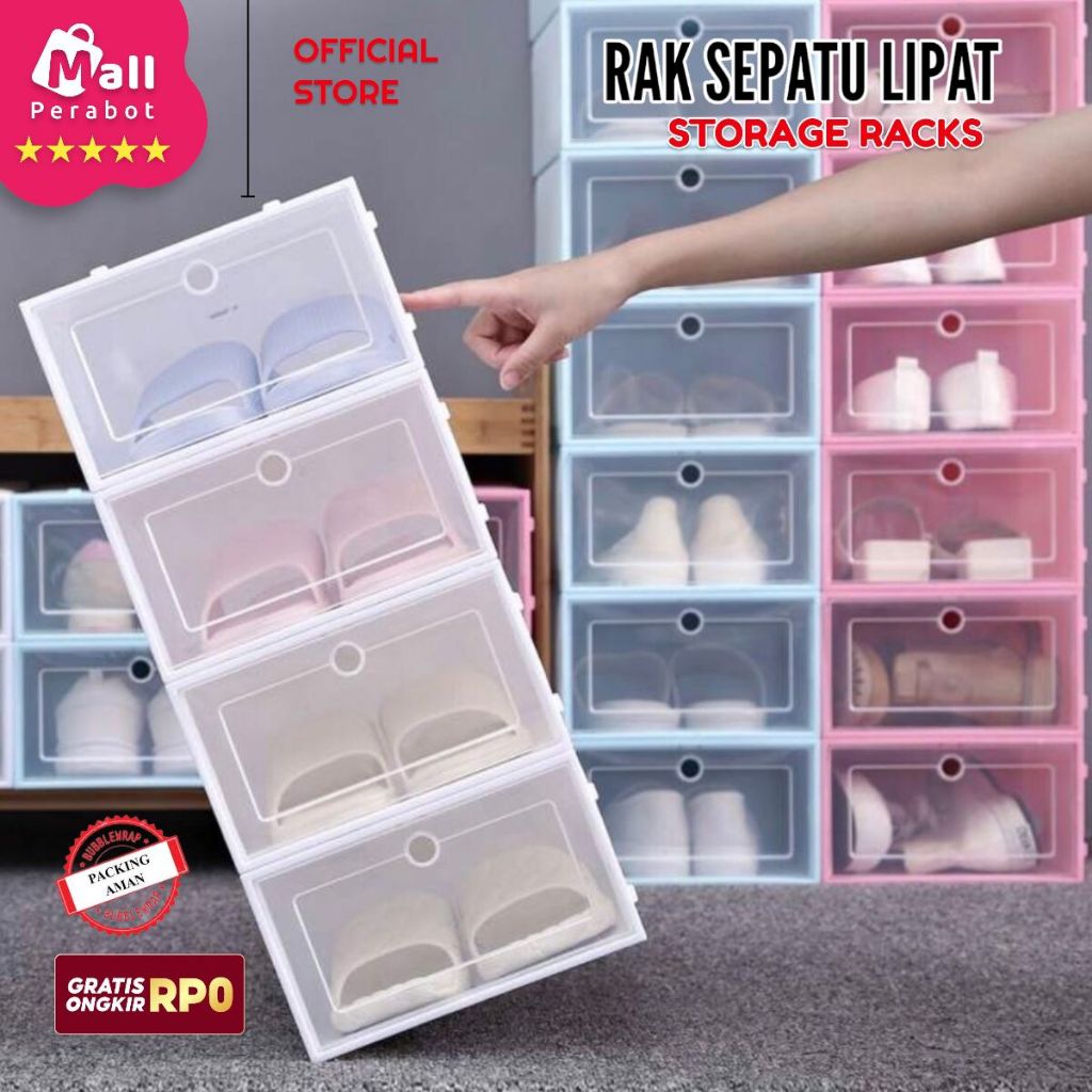 Jual Mall Perabot | Storage Rack Shoe Box | Kotak Sepatu Lipat Besar ...