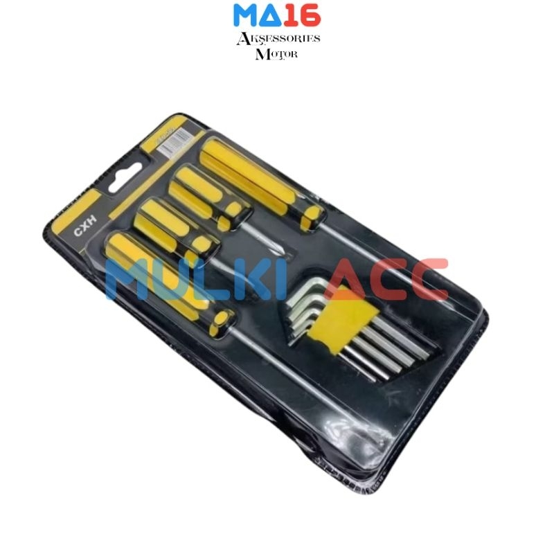 Jual Set Obeng Kunci L CXH Tools 9in1 Screwdriver with Hex Key | Shopee ...