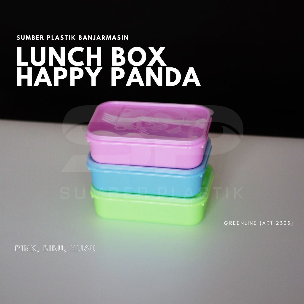 Jual Tempat Makan Murah Ompreng Transparan Happy Panda Lunch Box Warna (Satuan) | Shopee Indonesia