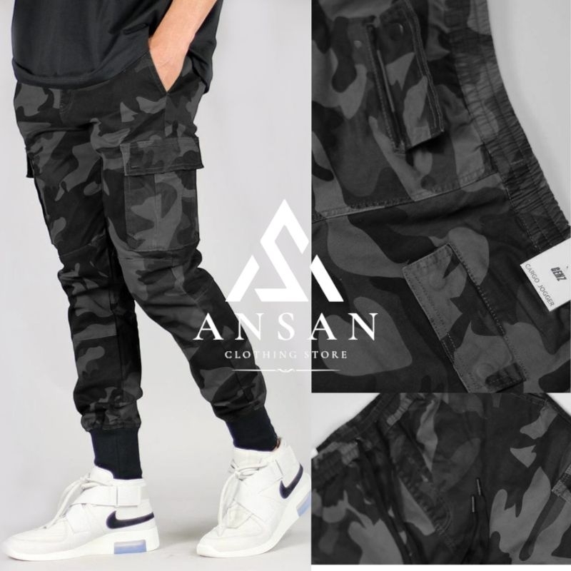 Jual Ansan Celana Cargo Camo Hitam | Shopee Indonesia