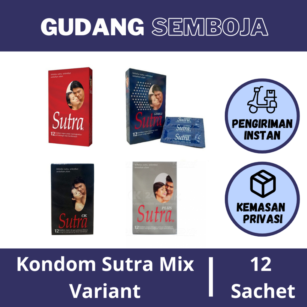 Jual Kondom Sutra Mix Variant Isi 12 Sachet / Konstrasepsi Sutra Box ...
