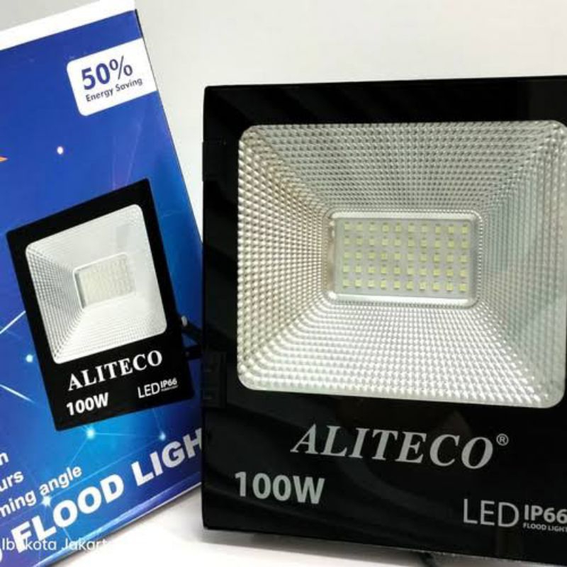 Jual Lampu Tembak/Sorot LED 100 Watt (100 W) Putih (ALITECO LED 100W FLOOD LIGHT Spot Penerangan ...