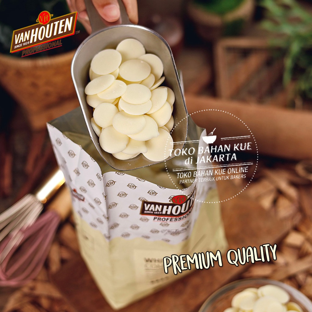 Jual Van Houten White Compound Coin 500gr Chocolate Putih Cokelat Susu Coklat Baking | Shopee ...