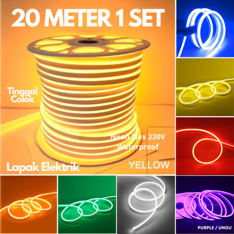 Jual Lampu Neon Flex 10 Meter Dan 20 Meter Hiasan Kamar Tidur Aesthetic ...
