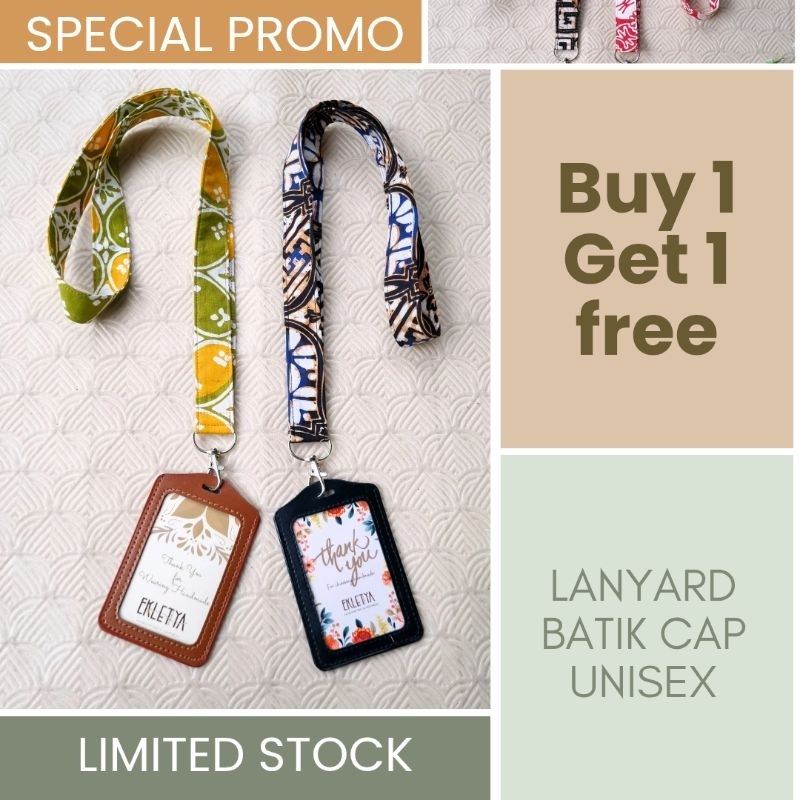 Jual Buy1 Get 1 Free Kalung ID Card / Lanyard / Nametag Unisex Batik ...