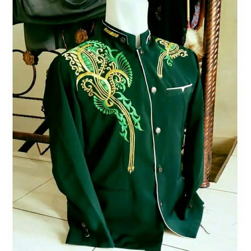 Jual Promo Jasko Hitam Lis Kuning Bordir HL93 Jas Koko Pakaian Muslim ...