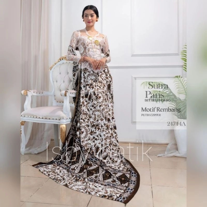 Jual Lembaran Kamen Sutra Paris Set Selendang Motif Rembang Bahan Adem ...