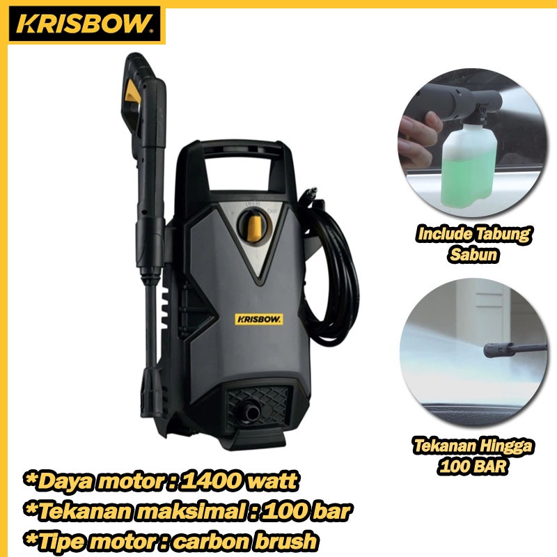 Jual High Pressure Cleaner Krisbow 100 Bar 1400 Watt Frhpe100a Jet ...