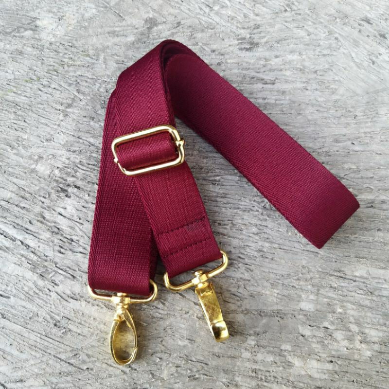 Jual Tali Tas Webbing Kekinian WINE MAROON CANVAS POLYESTER NYLON ...