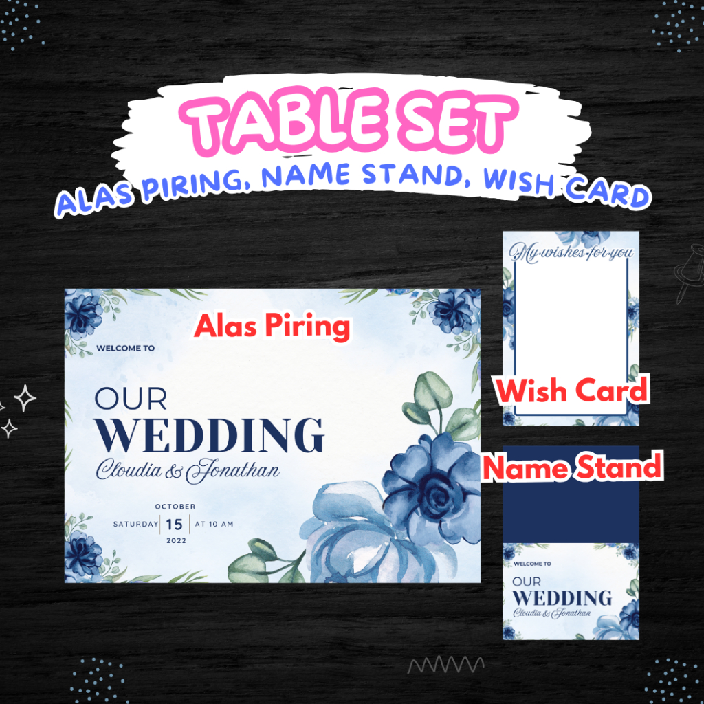 Jual Table set aksesoris dekor meja alas meja name stand baby shower ...